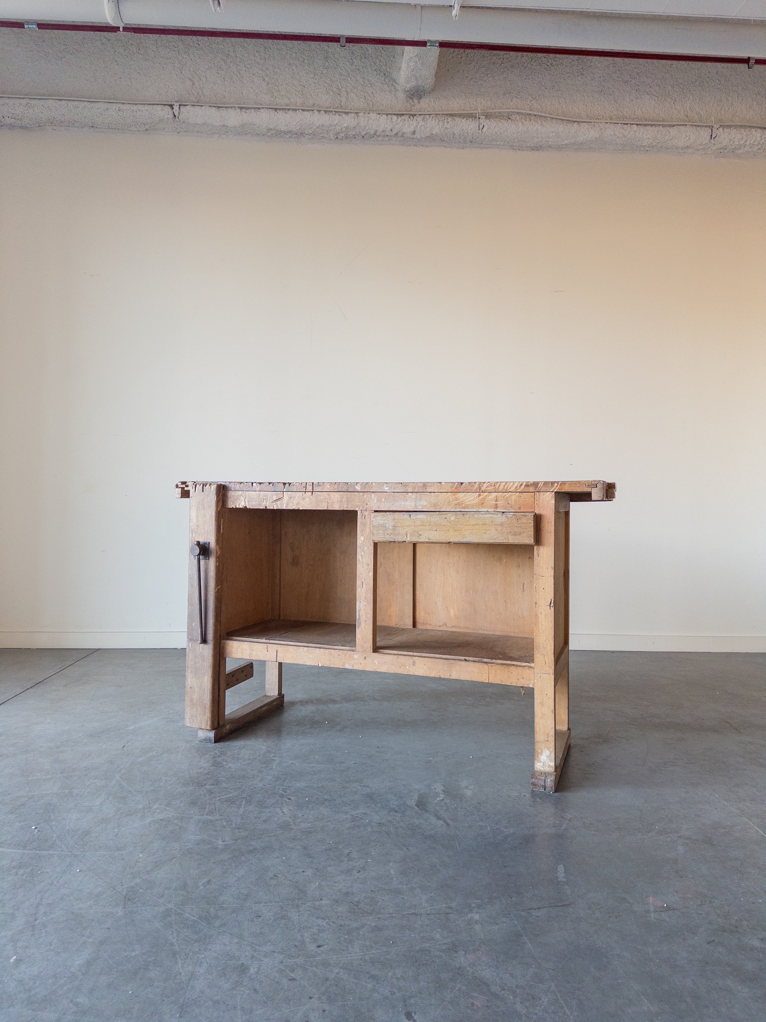 Vintage Swedish Pine Carpentry Table – Found Objet
